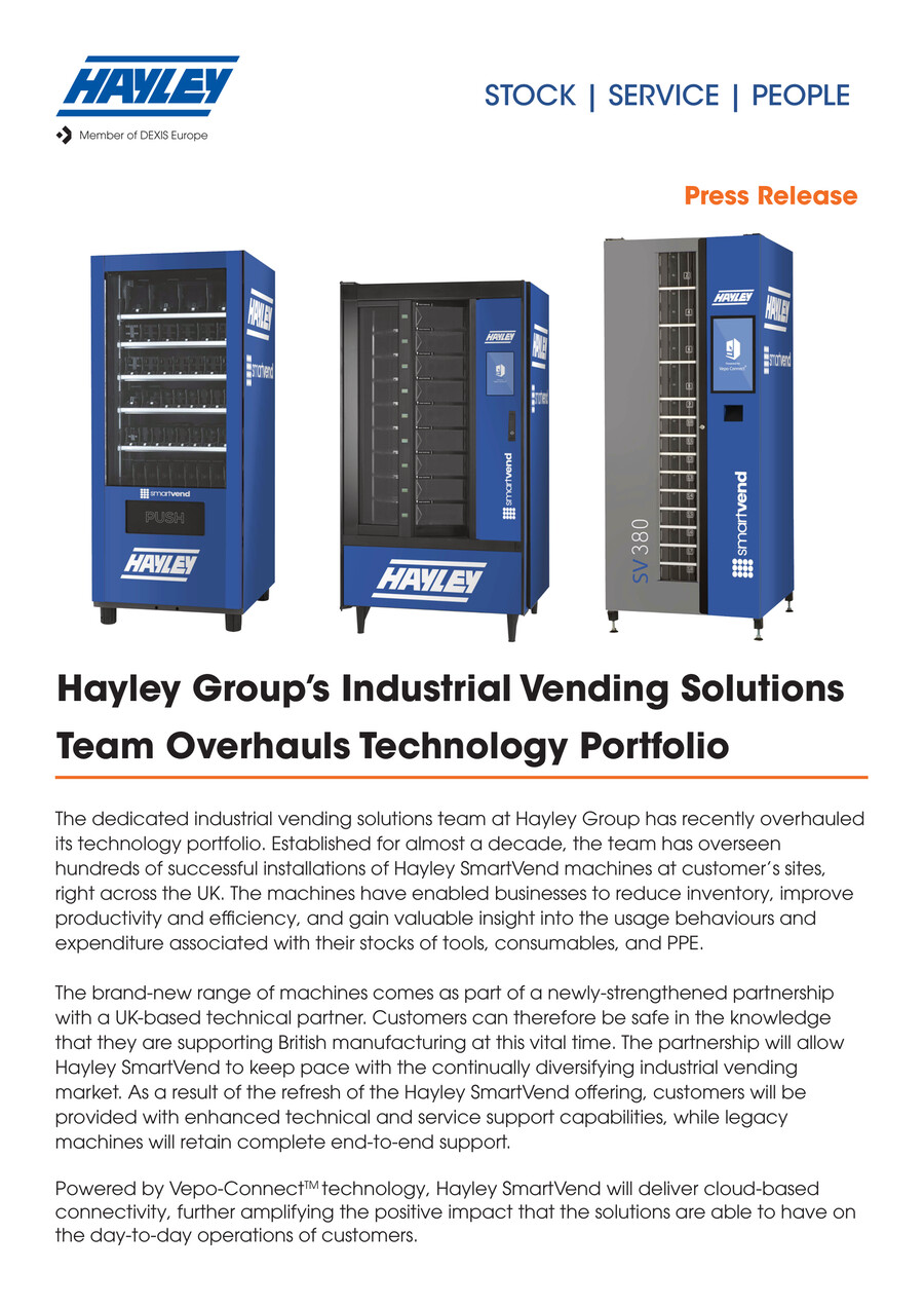 Hayley Group's Vending Solutions Team Overhaul Tech Portfolio by HAYLEY ...