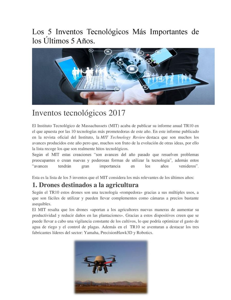 Los 5 Inventos Tecnológicos Más Importantes de los Últimos 5 Año by ...