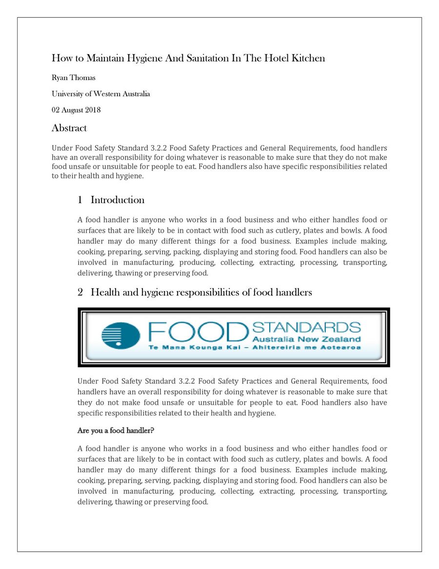 How to maintain hygiene and sanitation in the hotel kitchen by Elina ...