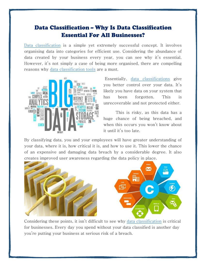 Data Classification – Why Is Data Classification Essential For A by ...