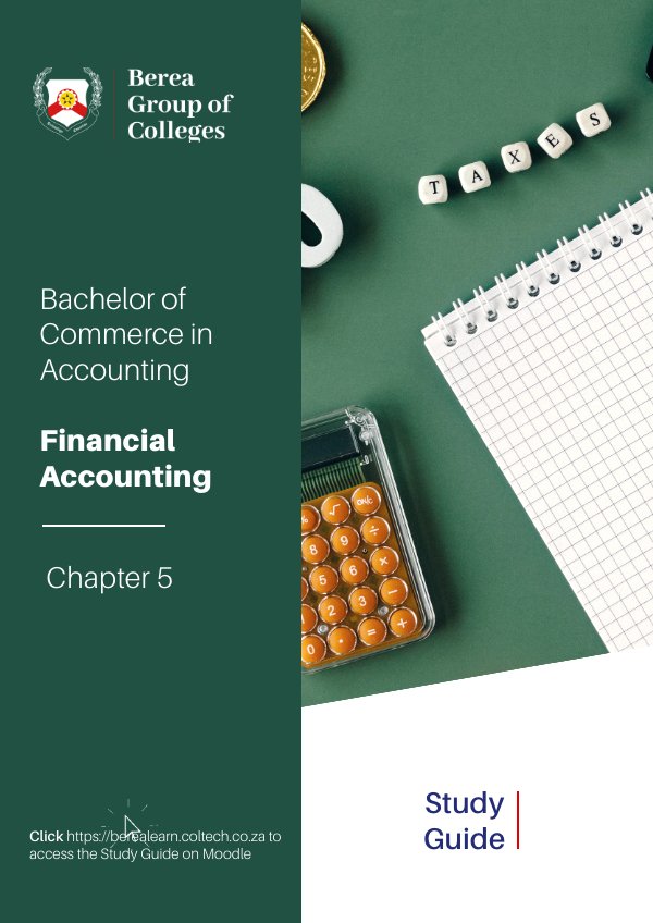 BCom in Accounting: Financial Accounting Chapter 5 by E-Publishing