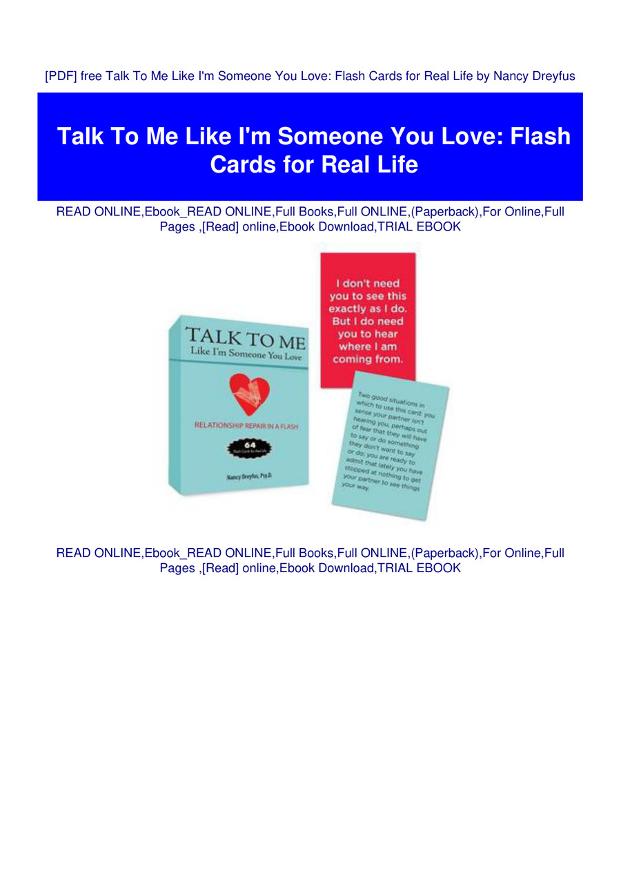 [PDF] free Talk To Me Like I'm Someone You Love: Flash Cards for by ...