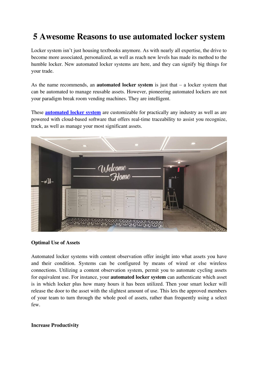 5 Awesome Reasons to use automated locker system by mbox supply - Flipsnack