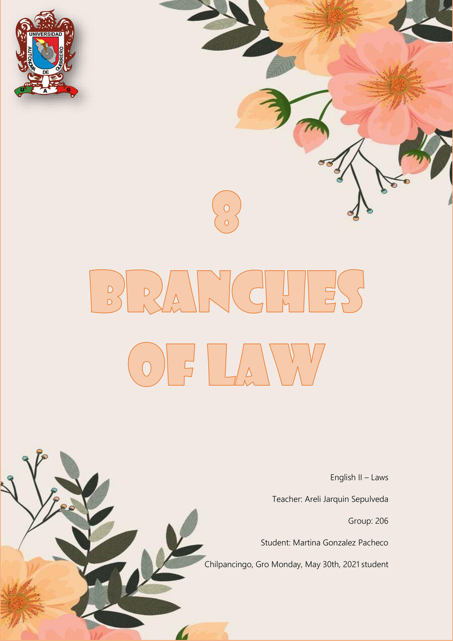 8 BRANCHES OF LAW by Vicente - Flipsnack