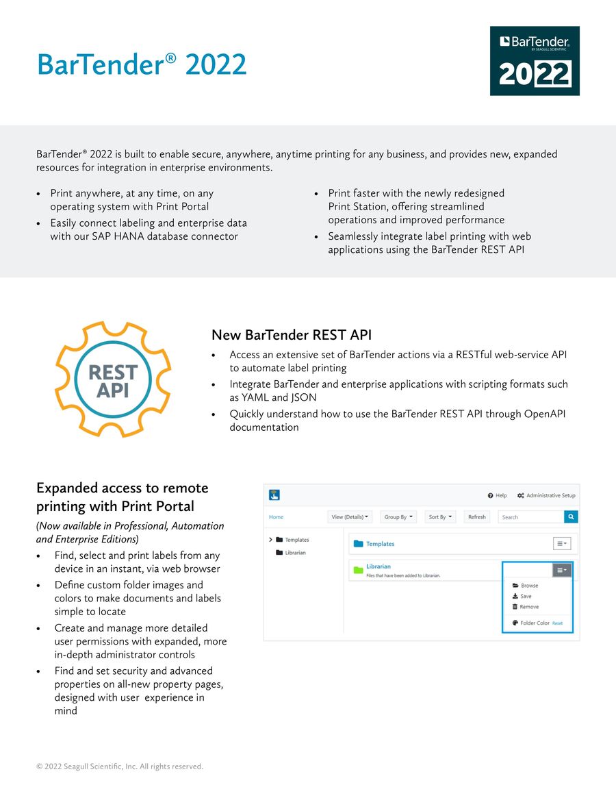 BarTender 2022 Specification Sheet by Varlink Limited - Flipsnack