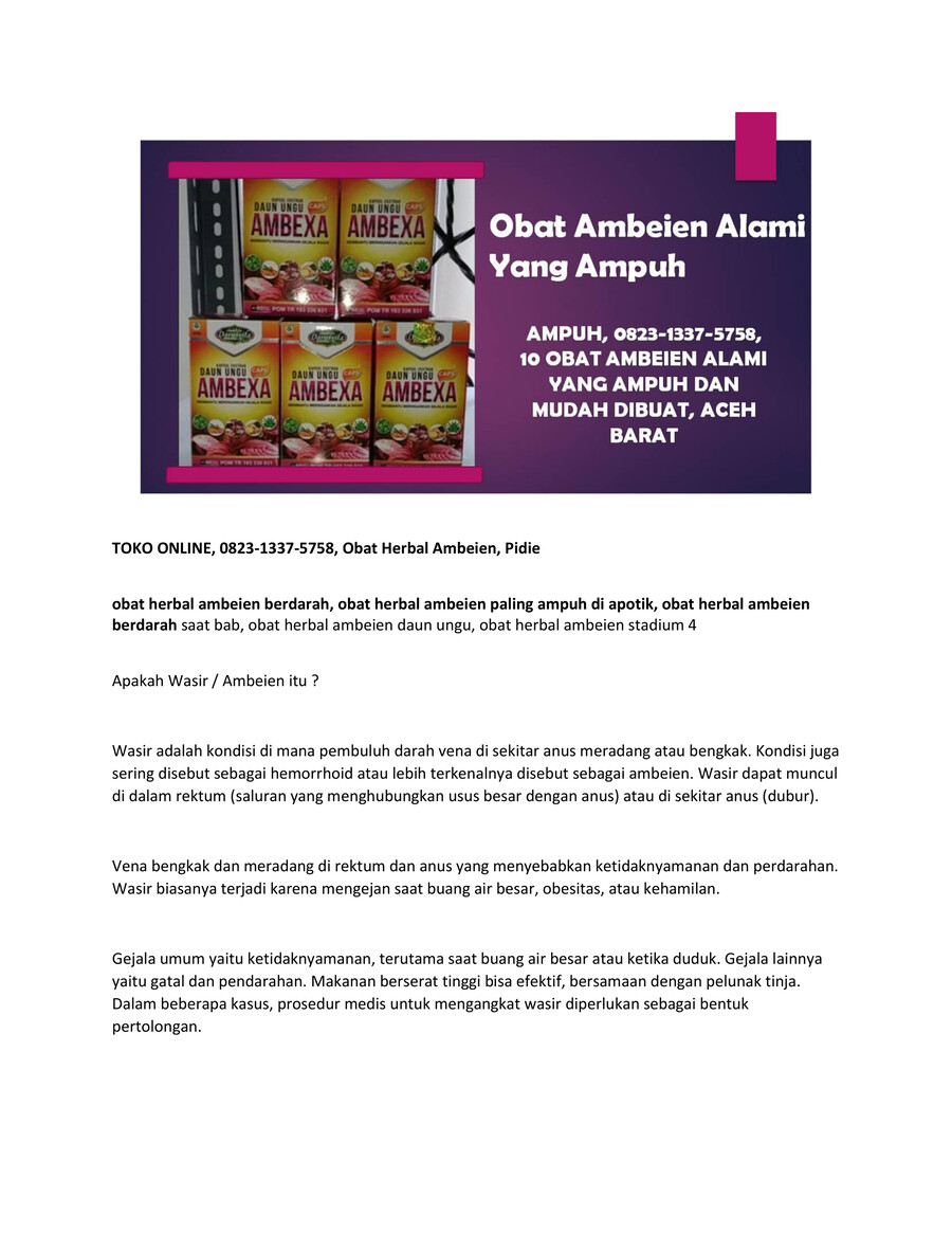 AGEN, 0823-1337-5758, Obat Herbal Wasir Terampuh, Tanggamus by Ambexa ...