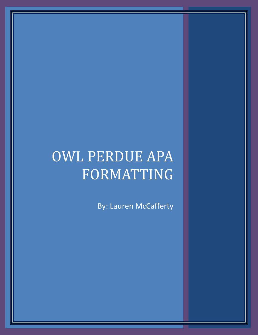 Owl Perdue APA Formatting by Lauren McCafferty - Flipsnack
