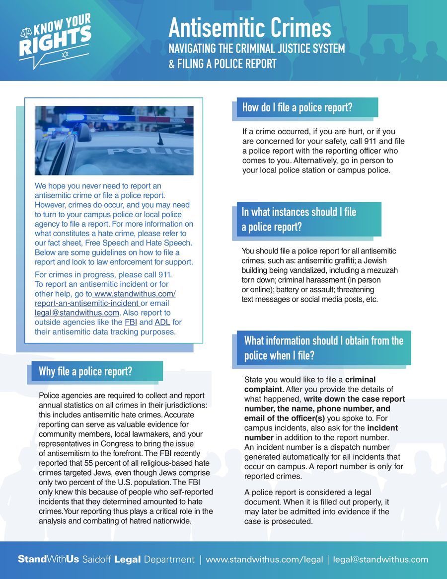 Antisemitic Crimes Fact Sheet by StandWithUs - Flipsnack