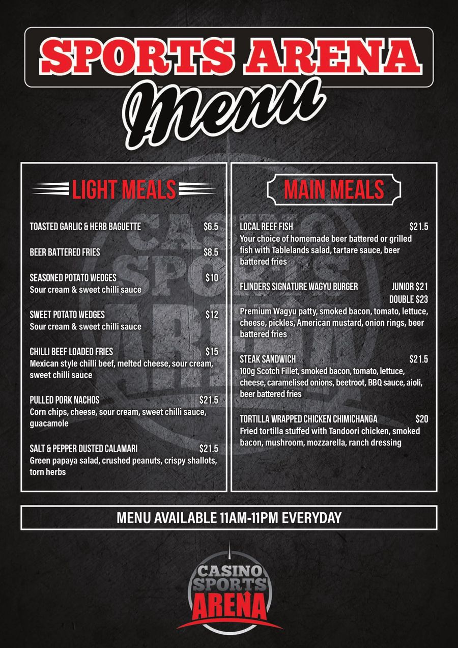 Sports Arena Food Menu - Feb23 by The Reef Hotel... - Flipsnack