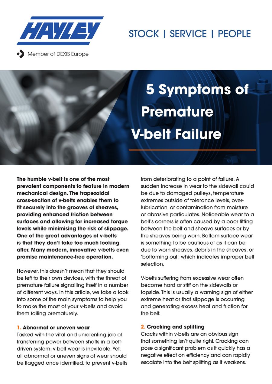 5 Symptoms of Premature V-belt Failure by Hayley Group - Flipsnack