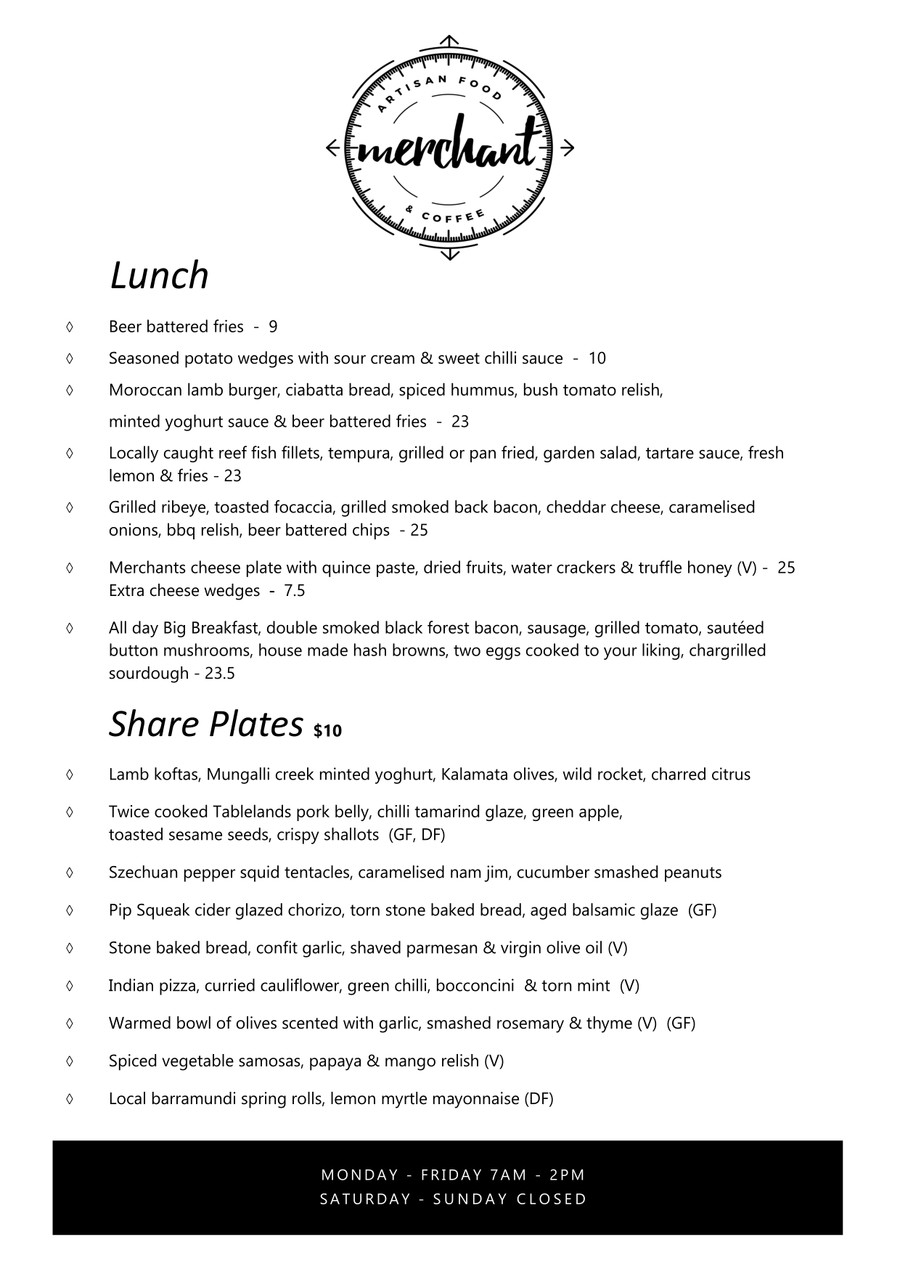 Merchant Menu by The Reef Hotel... - Flipsnack