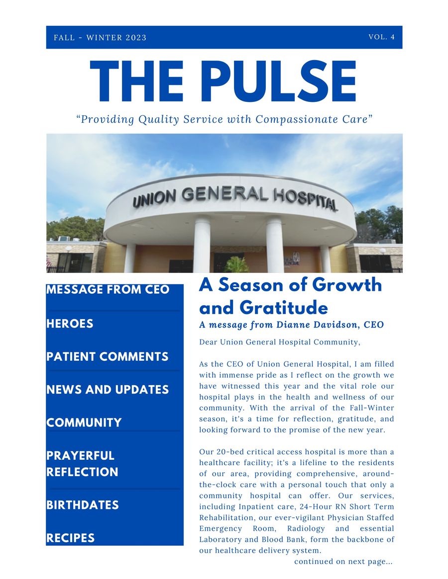 Union General Hospital Fall-Winter Newsletter The Pulse by Claudia Wade ...