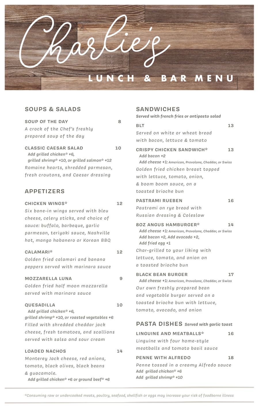 Charlies Bar Menu by Jeromy - Flipsnack