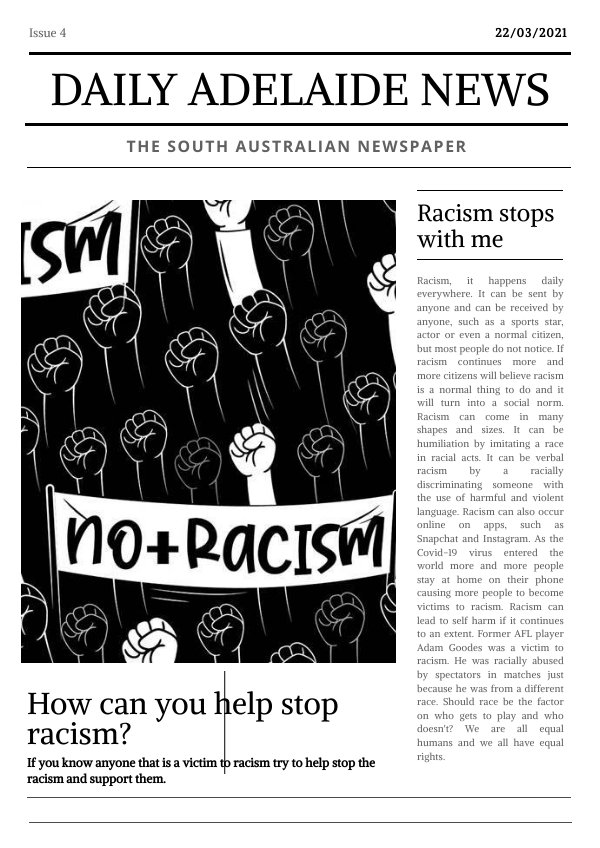 Racism newspaper by travis scott - Flipsnack
