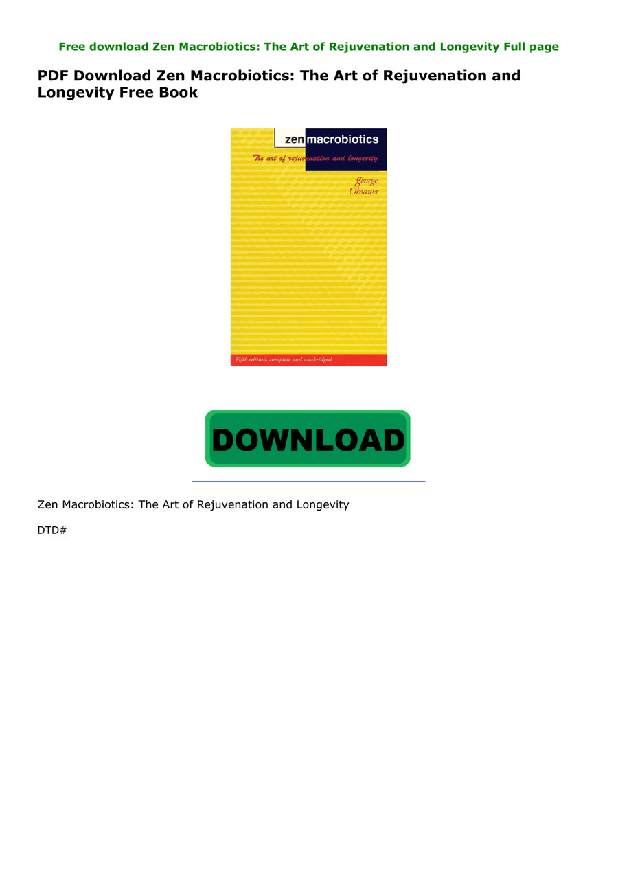 (PDF) Zen Macrobiotics: The Art of Rejuvenation and Longevit by bulgari ...