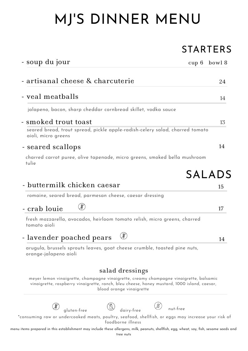 Fall/ Winter MJ's Menu 2023-2024 by Anna Velez - Flipsnack