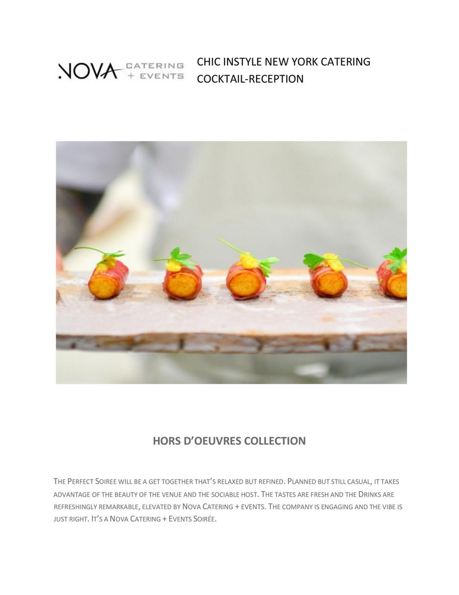 NOVA CATERING + EVENTS RECEPTION MENU by chris barbier - Flipsnack