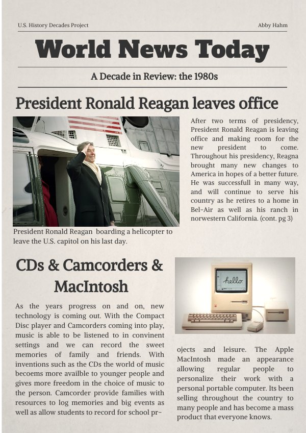 US decades history project by Abigail Hahm - Flipsnack