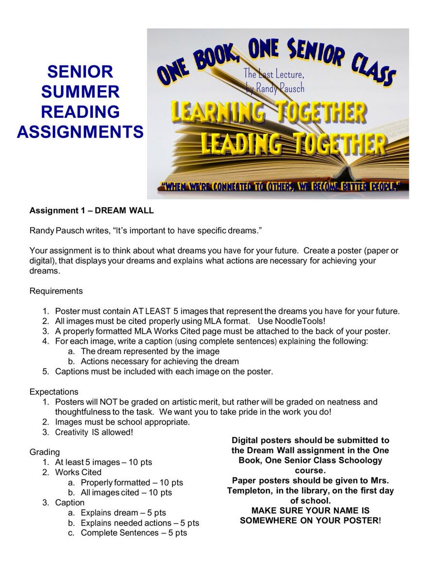 12th Grade Summer Reading Assignment 2017 By Atempleton Flipsnack