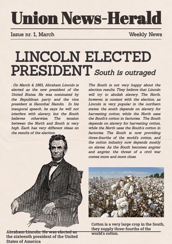 Stella Liberman Civil War Newspaper project by Stella Liberman - Flipsnack