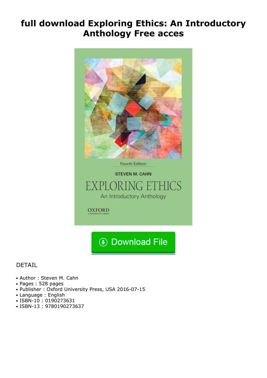 full download Exploring Ethics: An Introductory Anthology Fr by ...