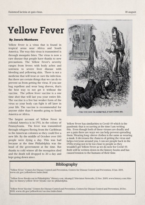 Yellow Fever History Project by Javaris Matthews - Flipsnack