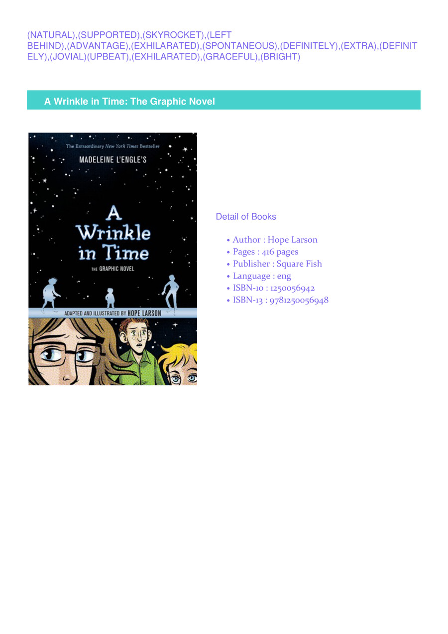 Read Pdf A Wrinkle in Time: The Graphic Novel by Hope Larson Bes by ...