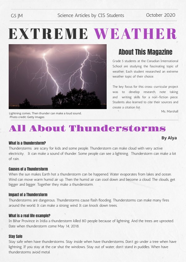 CIS G5JM Extreme Weather Articles by Josee MARSHALL - Flipsnack
