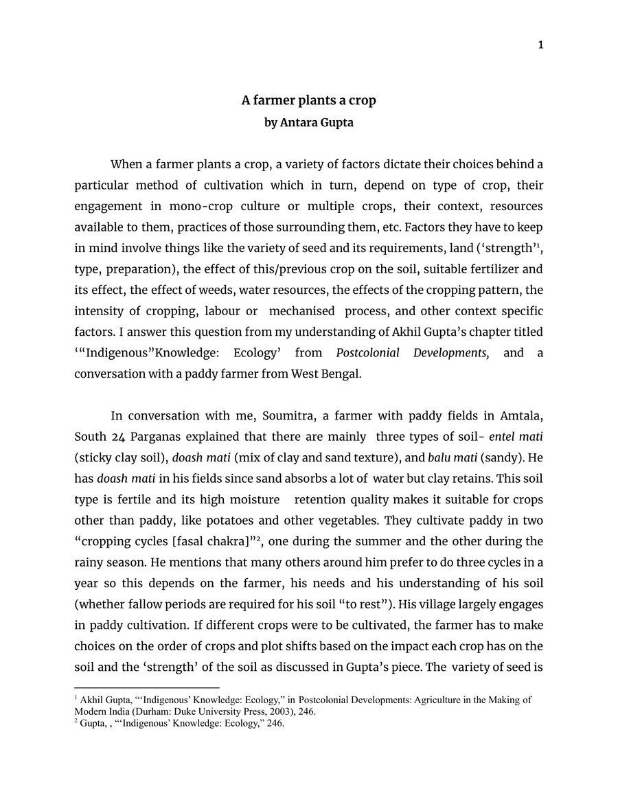 A farmer plants a crop by Antara Gupta by Antara Gupta - Flipsnack