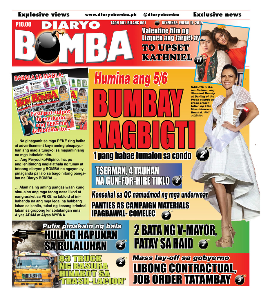 DIARYO BOMBA ENERO 11 2019 by Peryodiko Filipino - Flipsnack