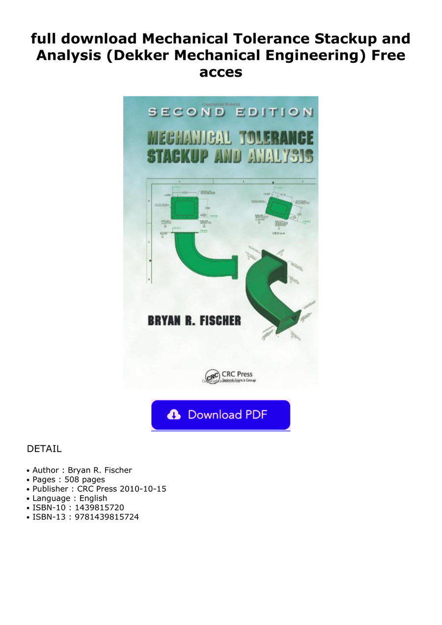 full download Mechanical Tolerance Stackup and Analysis (Dek by ...