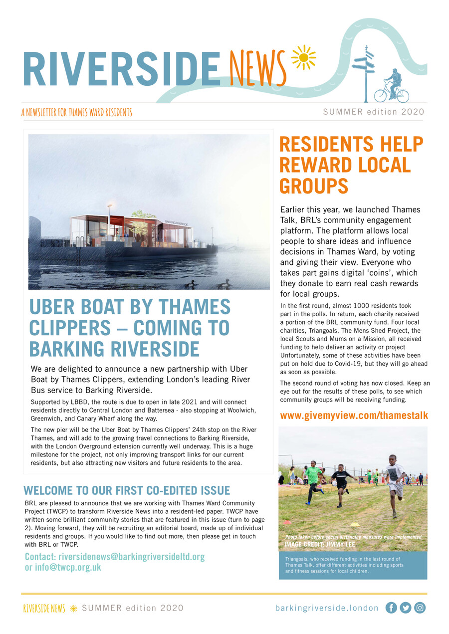 Riverside News - Summer edition 2020 by Barking Riverside - Flipsnack