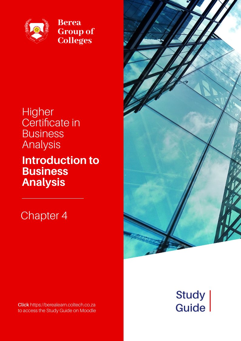 Higher Certificate in Business Analysis: IBA Chapter 4 by E-Publishing