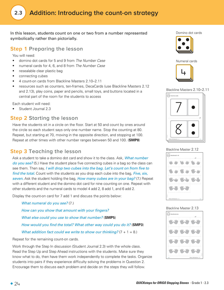 Grade 1 2.3 Introducing the Count-On Strategy by ORIGO Education ...