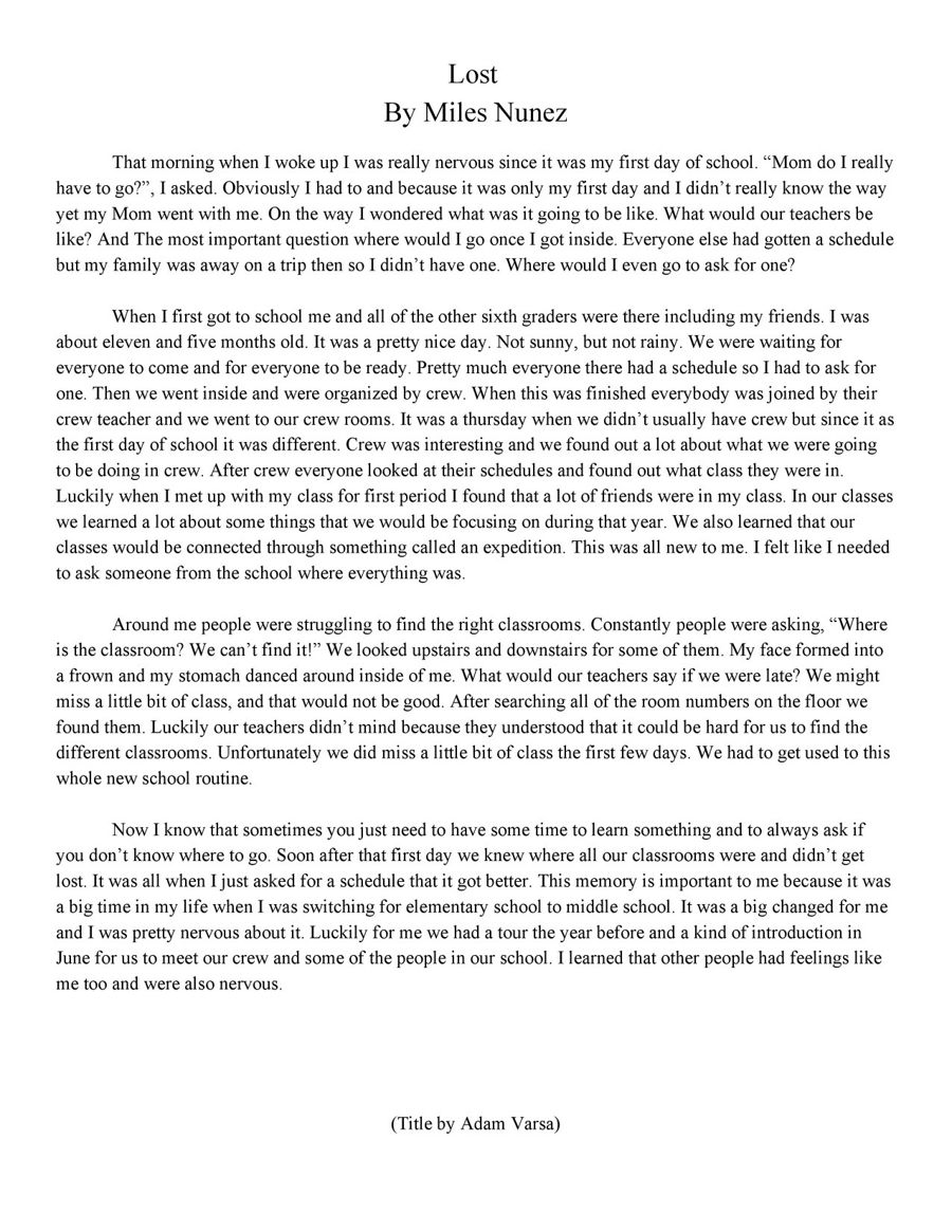 Emilio Nunez - Personal Narrative Final Draft by Sarah Kieval - Flipsnack