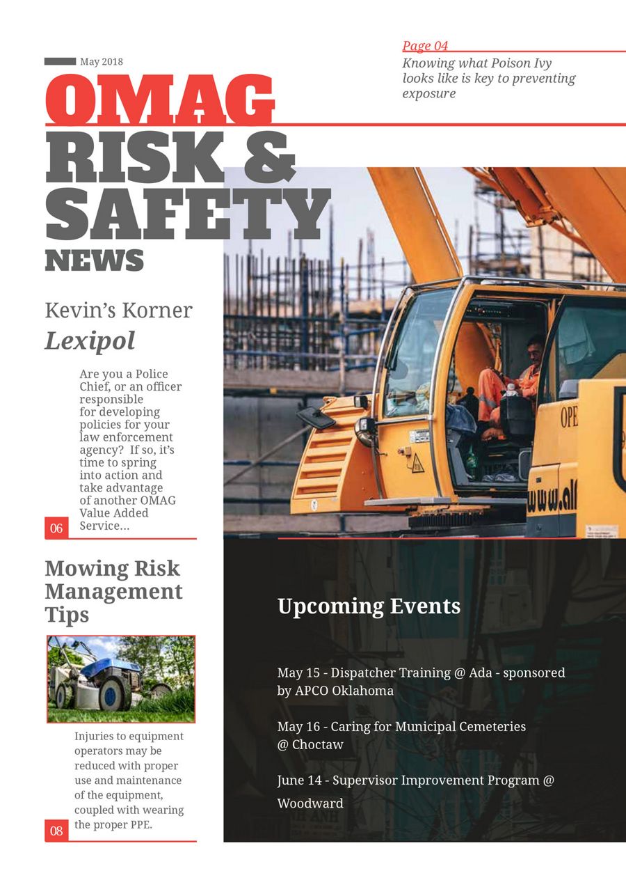 Risk & Safety Newsletter_May 2018 by Matthew Burleson - Flipsnack