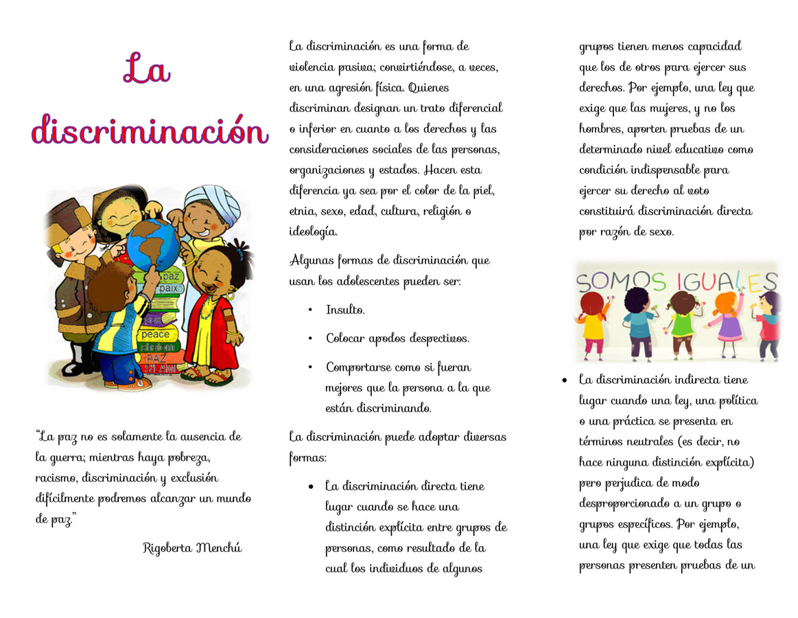 Folleto DISRIMINACION by yanitza mercado - Flipsnack