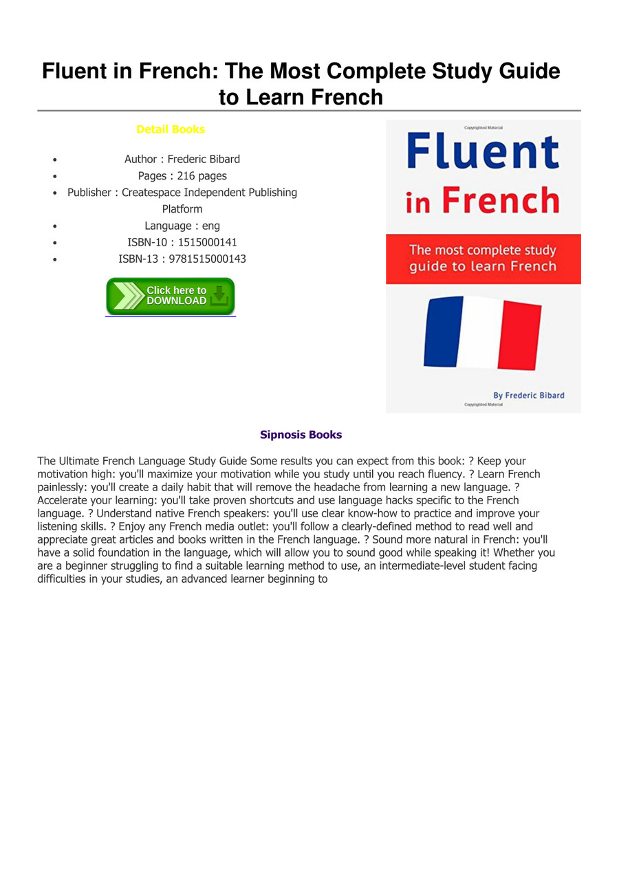 PDF DOWNLOAD Fluent in French: The Most Complete Study Guide to by ...