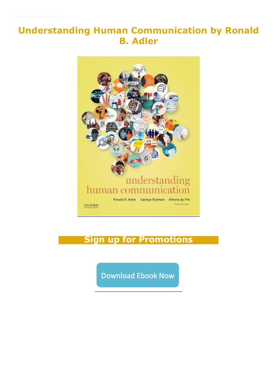 Understanding Human Communication by Ronald B. Adler by norberto ...