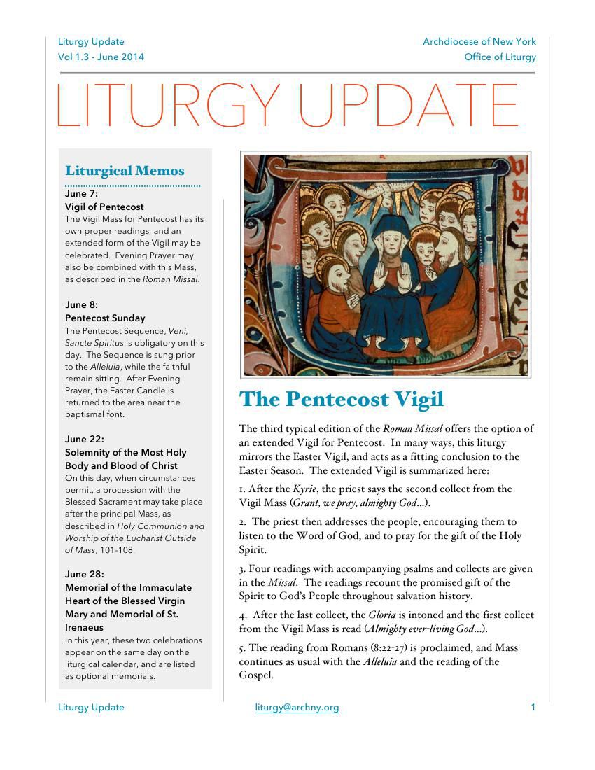 Liturgy Update June 2014 by nyliturgy - Flipsnack