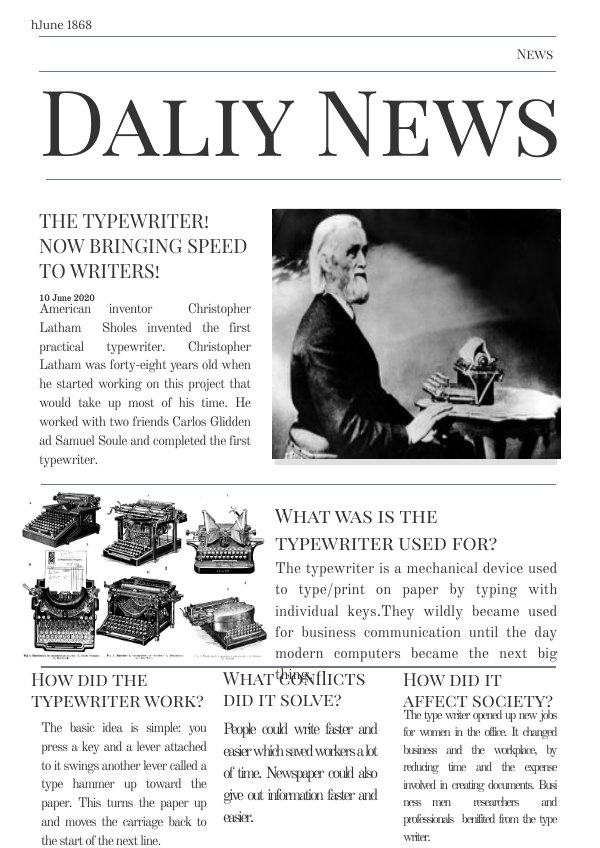 Typewriter Newspaper by Nayeli Zamora - Flipsnack