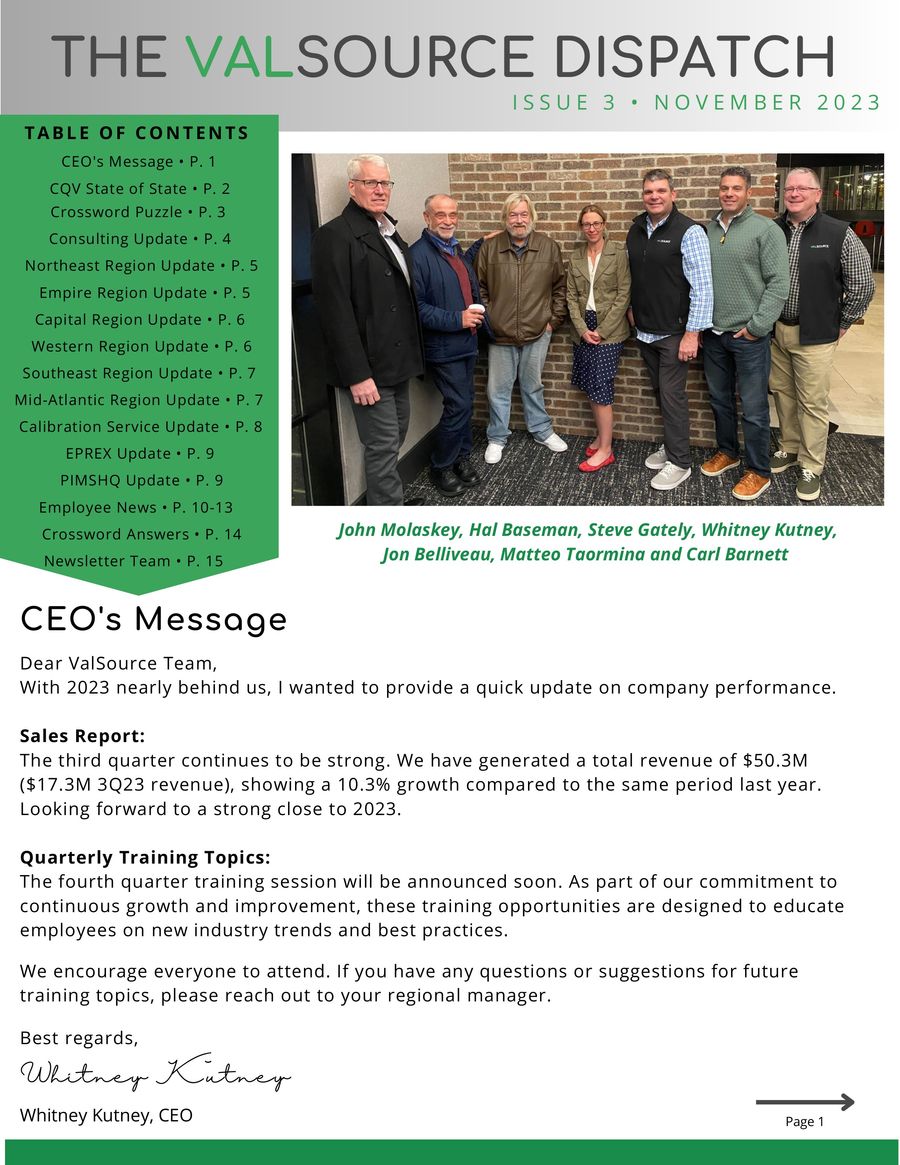 Q3 ValSource Employee Newsletter Nov 2023 FINAL_ by Kristen Gallagher ...