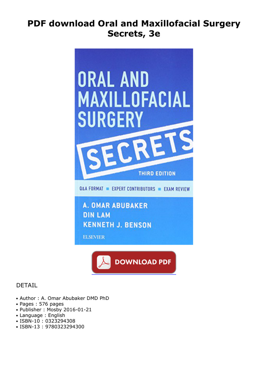 PDF download Oral and Maxillofacial Surgery Secrets, 3e by overb - Flipsnack