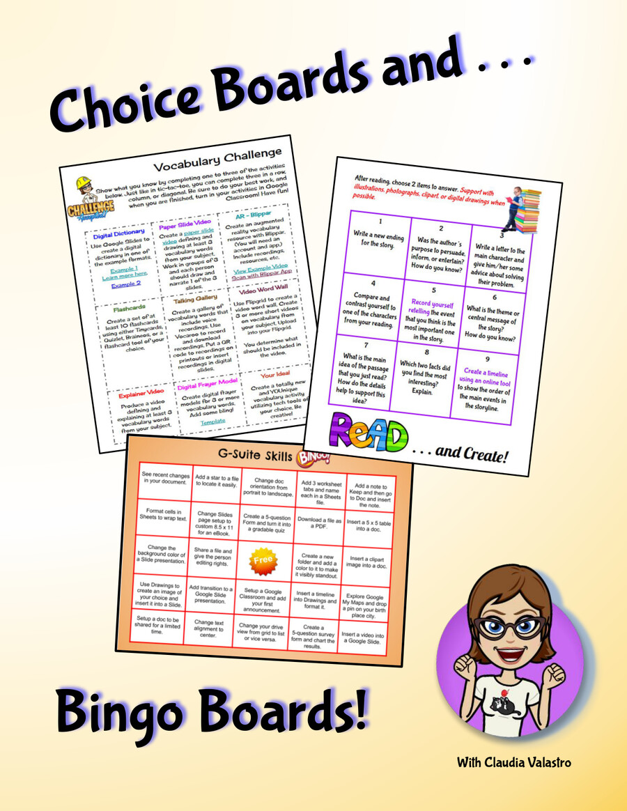 Choice Boards and Bingo Boards by Claudia Valastro - Flipsnack