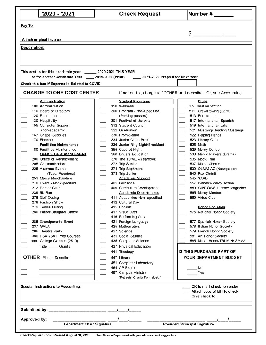 Check Request 2020-2021 by Amanda Corbo - Flipsnack