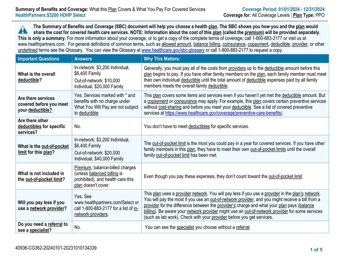 HealthPartners Select $3,200 HSA Plan by NFP - Flipsnack