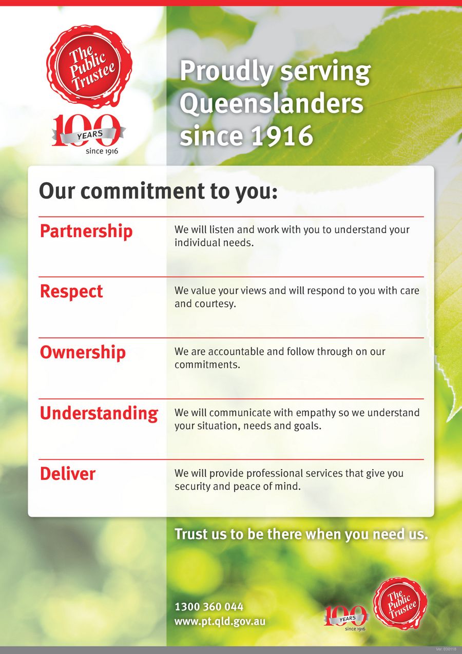 Client Service Charter by publictrusteeqld - Flipsnack