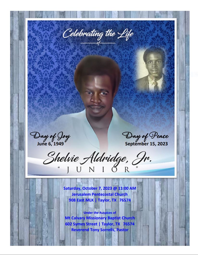 Shelvie Aldridge Funeral Program by A Life... - Flipsnack