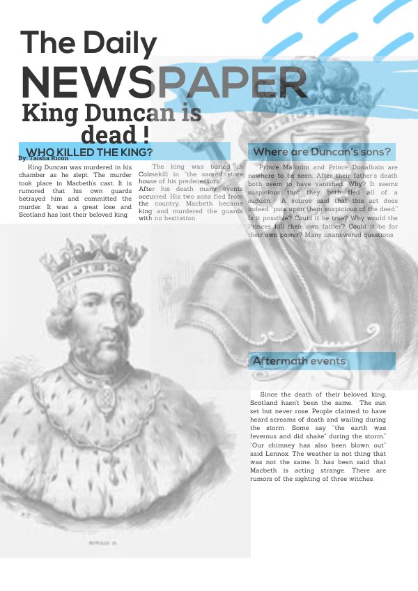 Macbeth Newspaper by Taisha Rincon - Flipsnack