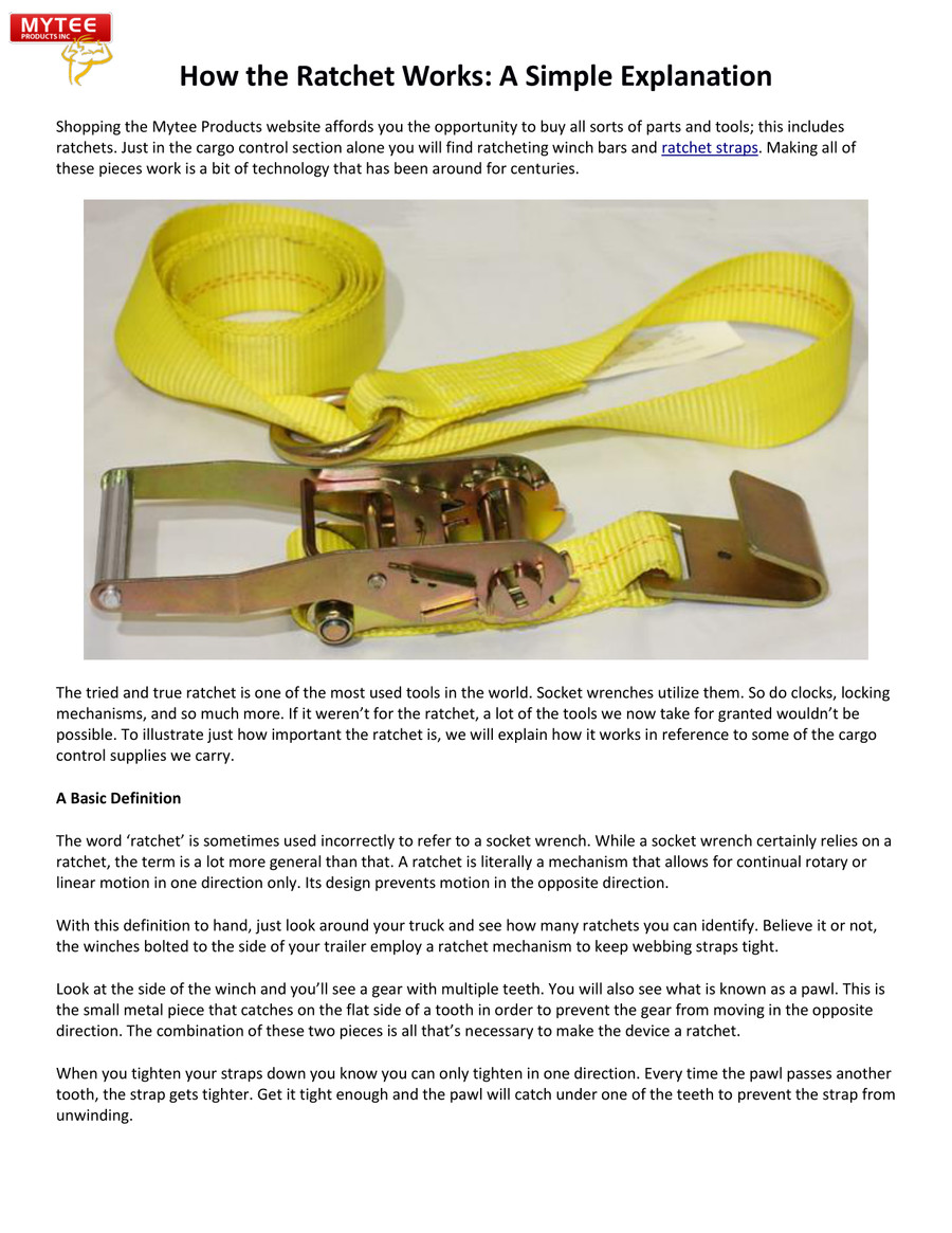 How the Ratchet Works: A Simple Explanation by Ratchet Straps - Flipsnack